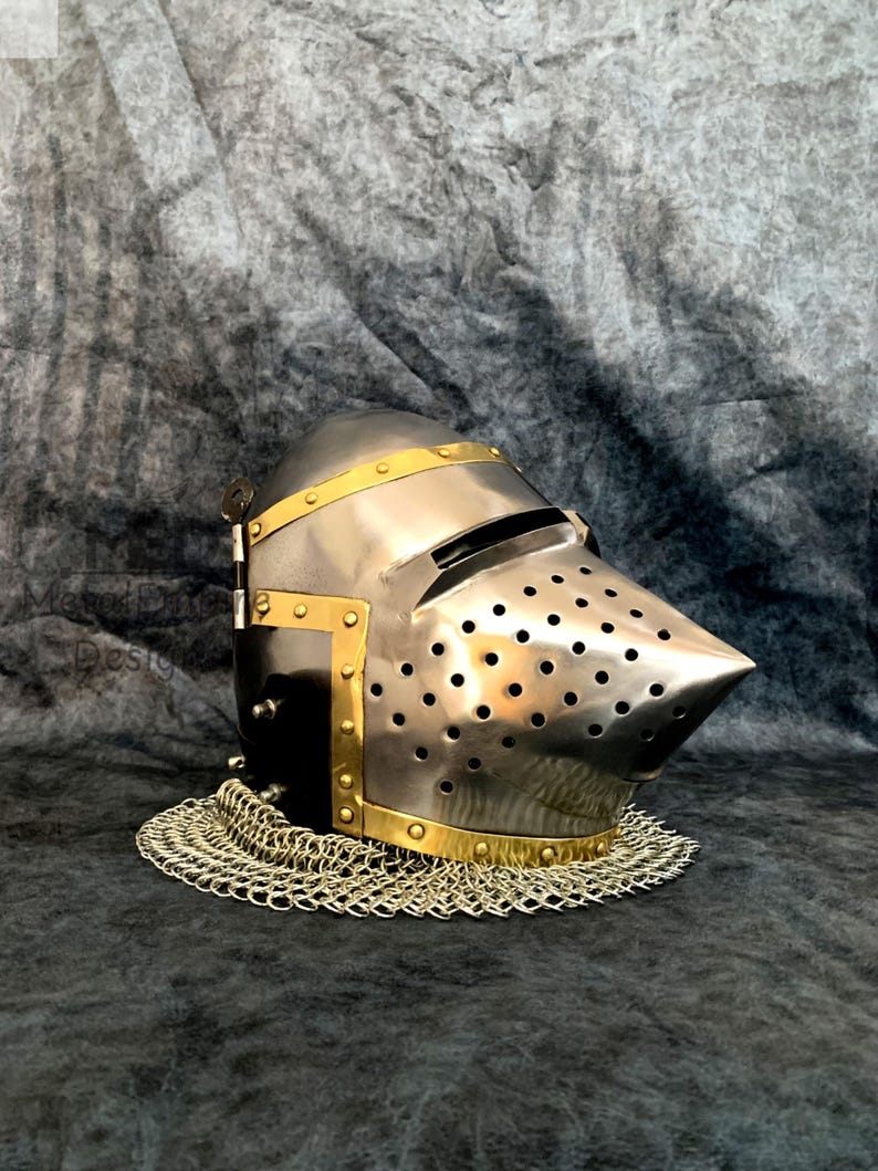 Steel Medieval Bascinet Hounskull Helmet: Pig Face Knight Cosplay Armor ...