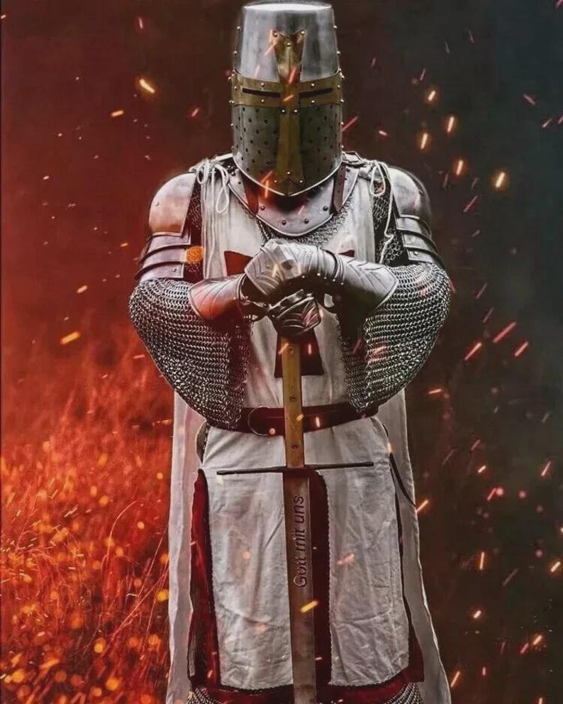 Medieval Templar Knight Full Body Armor Set: SCA LARP Cosplay Suit - Etsy