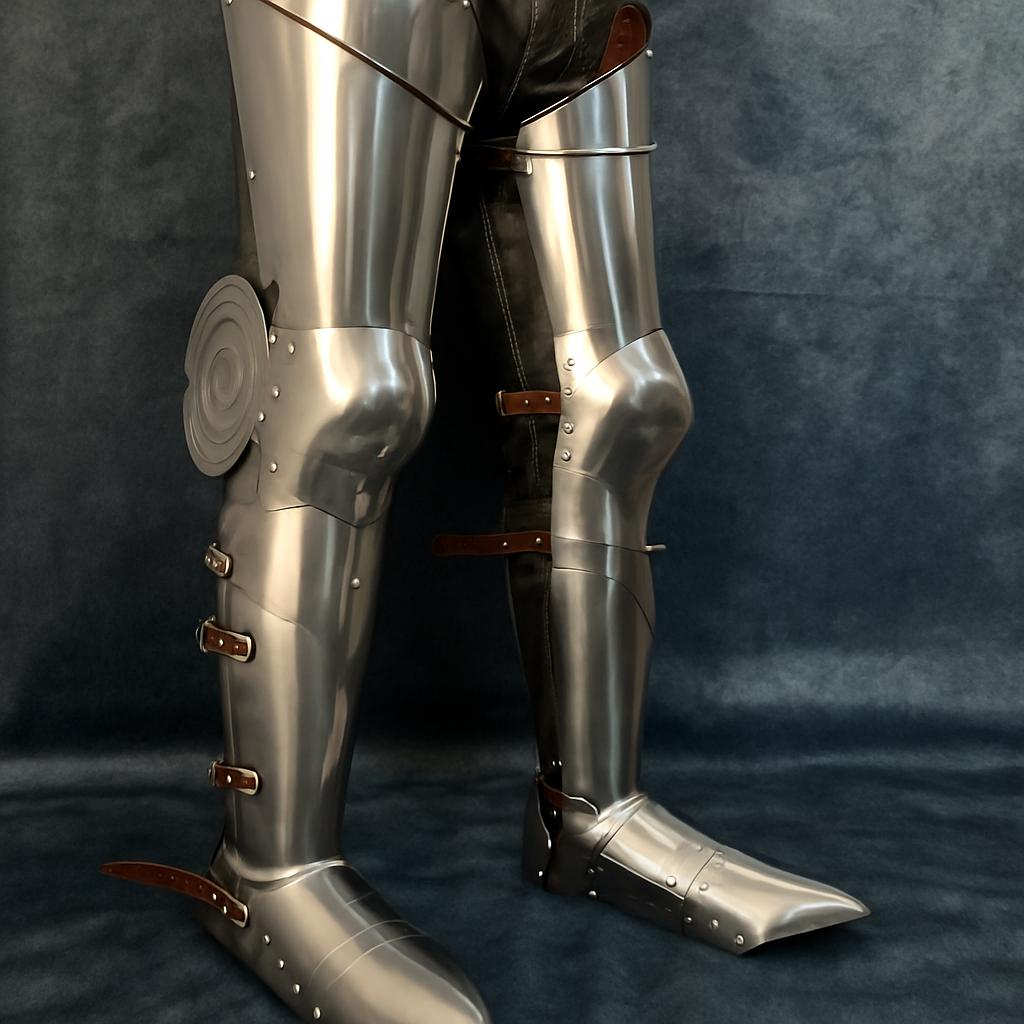 Gothic Leg Armor Set – Medieval Knight Thigh & Shin Guards | 18G Steel ...