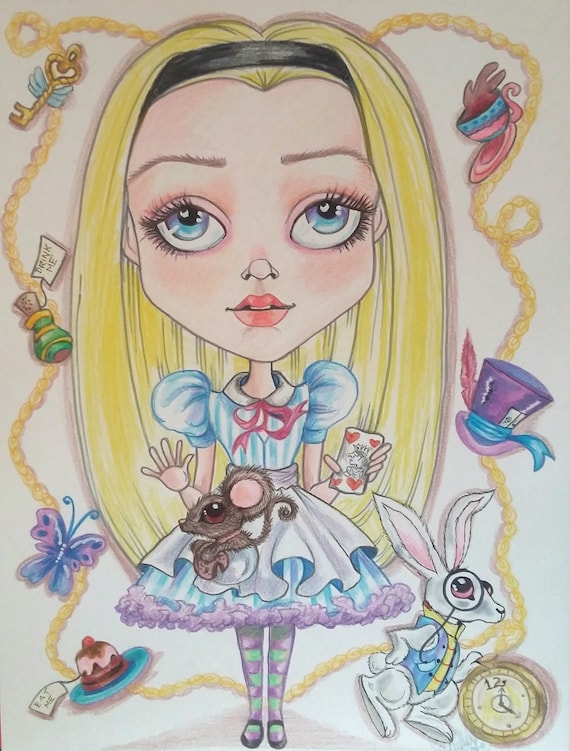 Adventures of Alice Fantasy Fairytale Wonderland Girls Big Eye | Etsy
