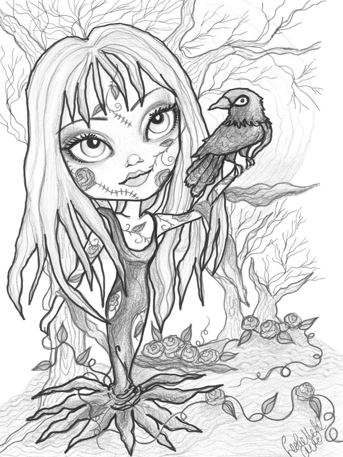 Adult Coloring Page Grayscale Coloring Page Printable Coloring | Etsy