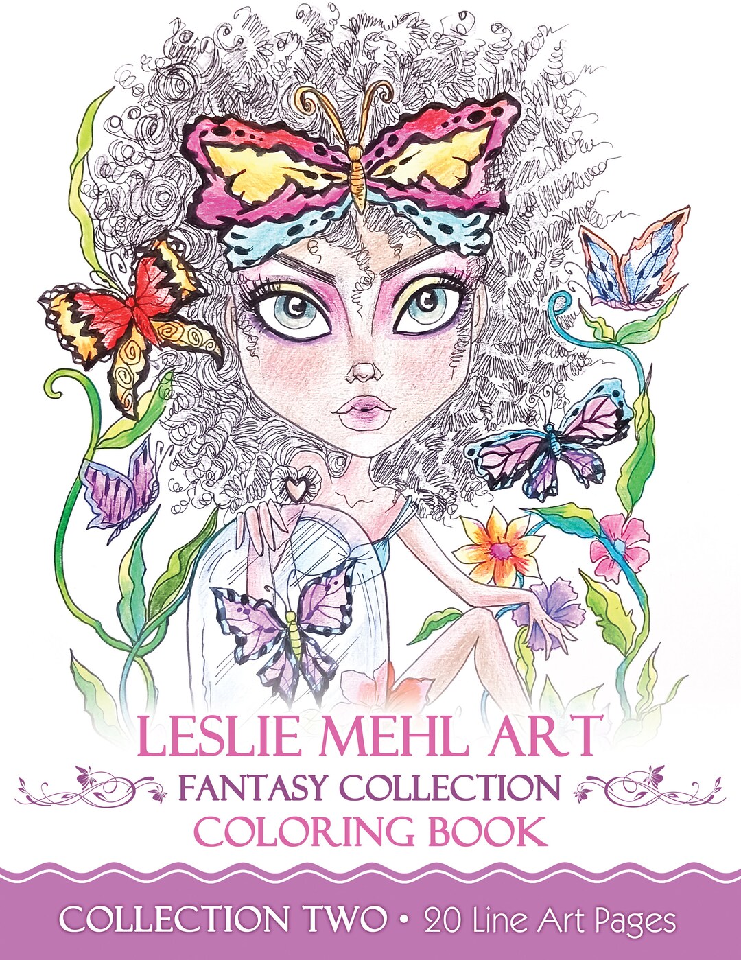 Leslie Mehl Fantasy Coloring Book Collection 20 Original Line Art Loose ...