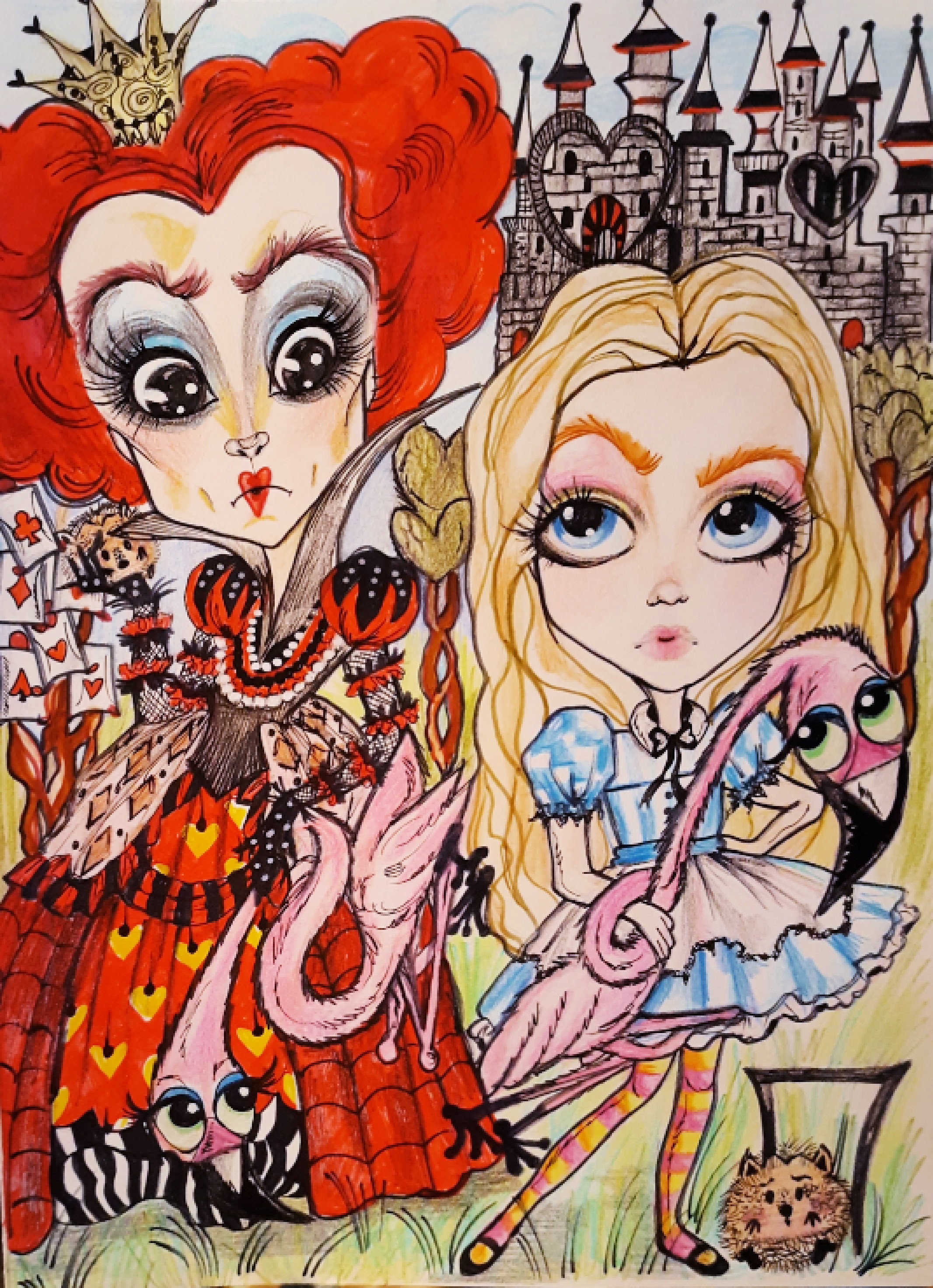Alice In Wonderland Red Queen Drawing