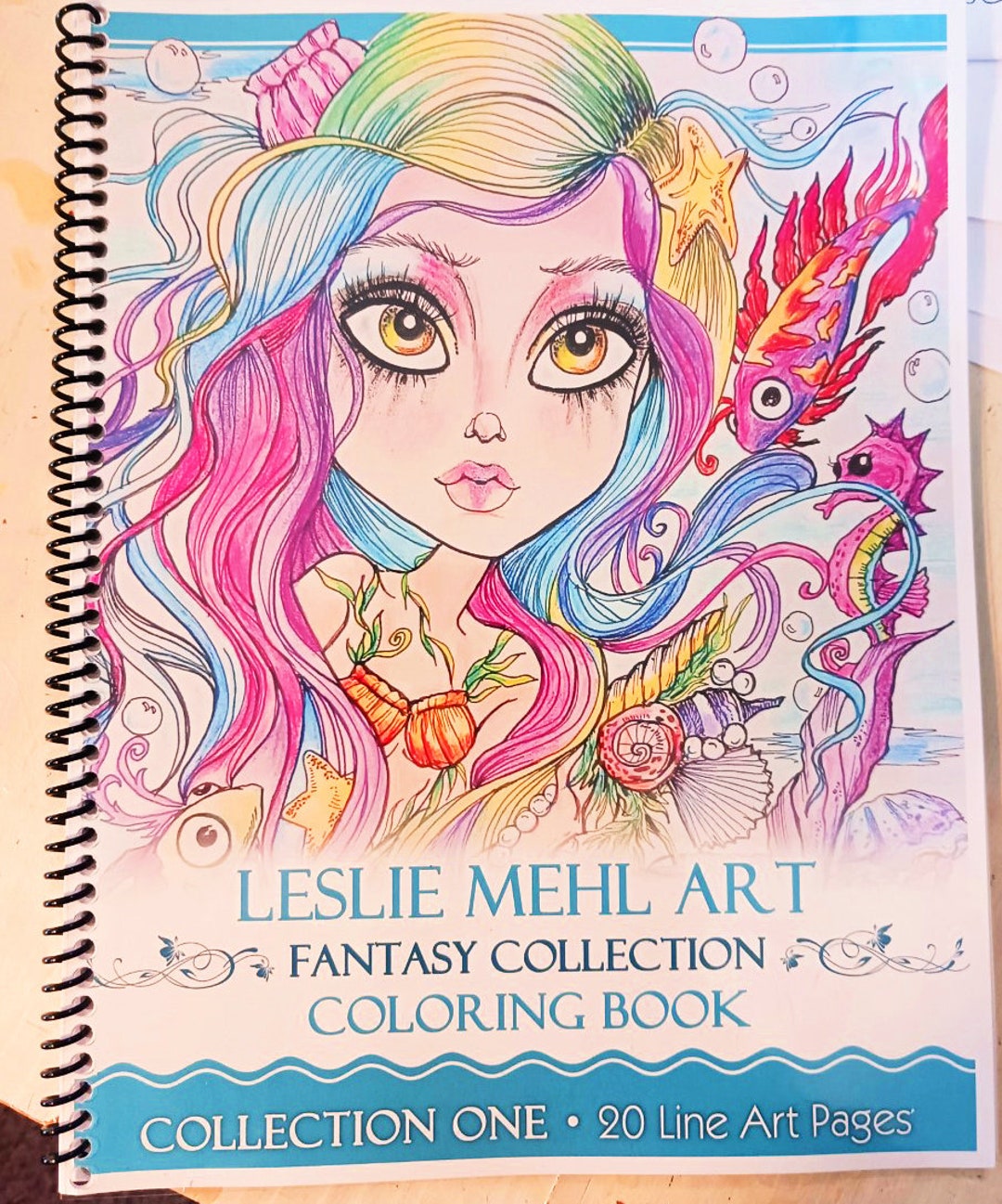 Leslie Mehl Fantasy Bound Coloring Book Collection 20 Original Pages ...
