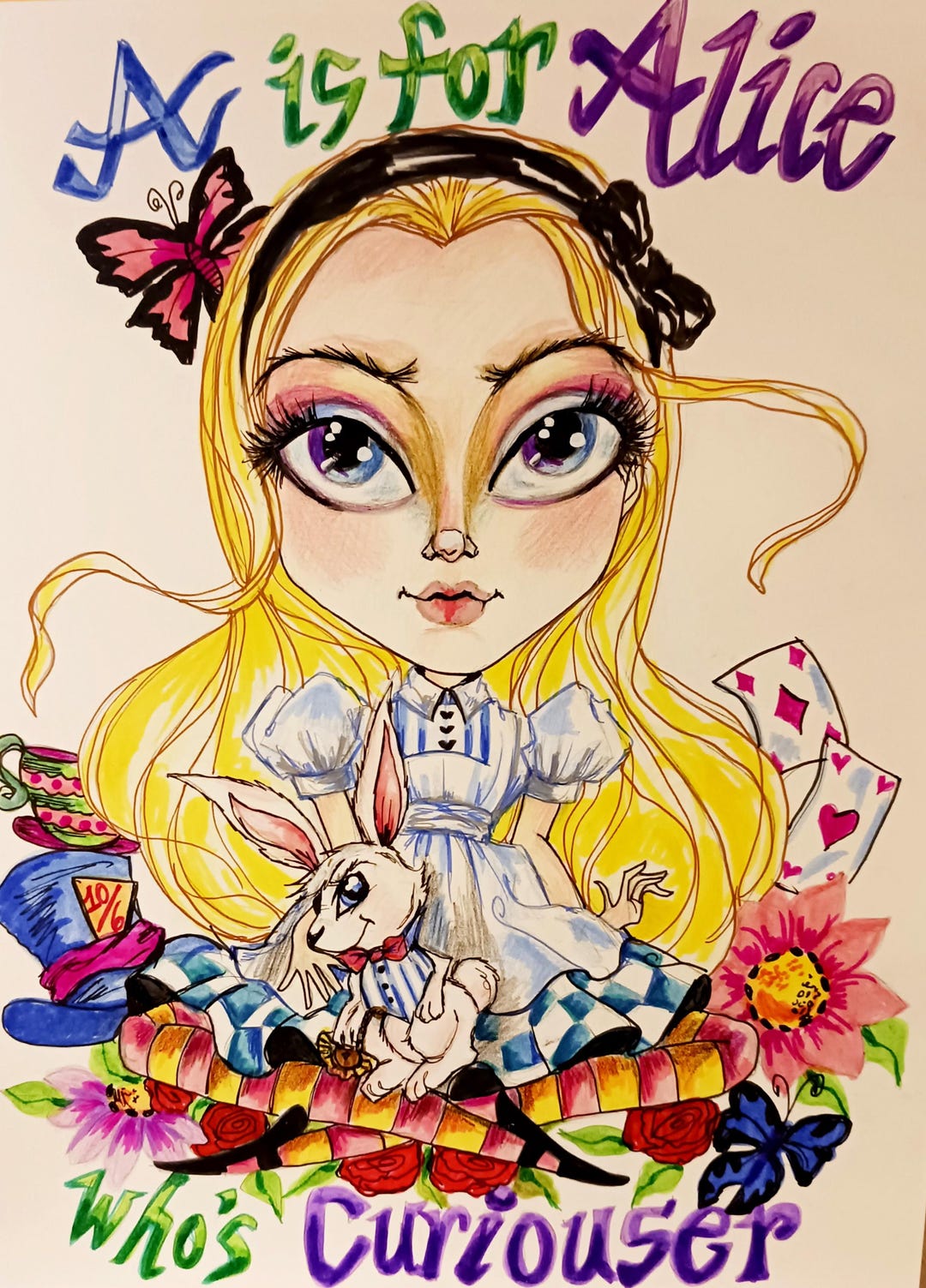 A is for ALICE , Fantasy, Fairytale, Alice in Wonderland , Big Eye, Art ...