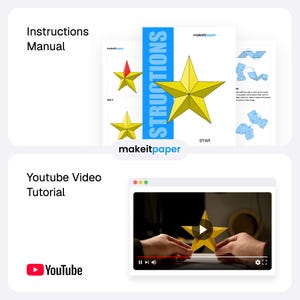 3D Papercraft Star Template | Diy Printable Star PDF SVG DXF | 5 Point ...