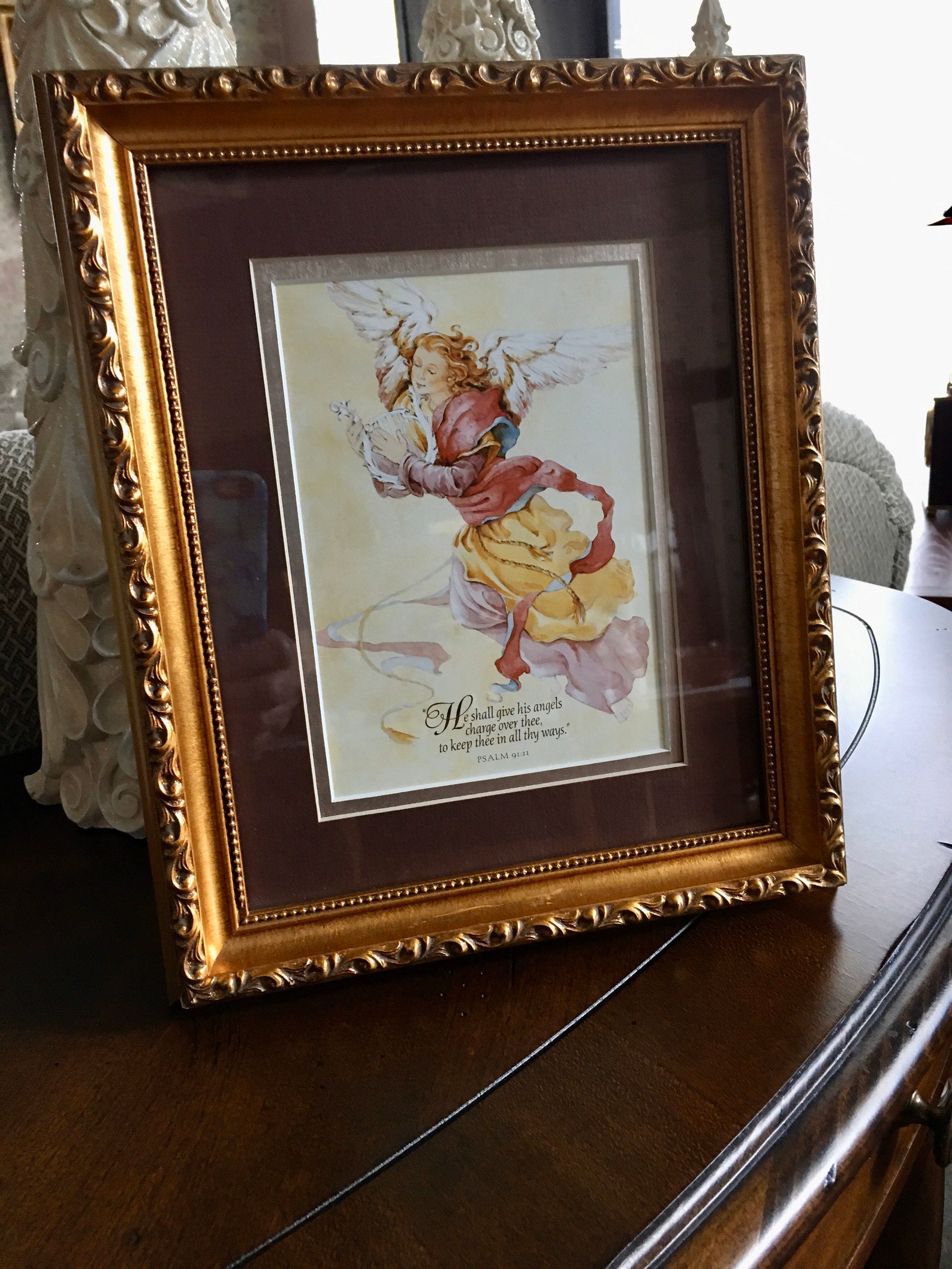 Framed Angel Art Print Vintage 1990s Warner Press Religious - Etsy