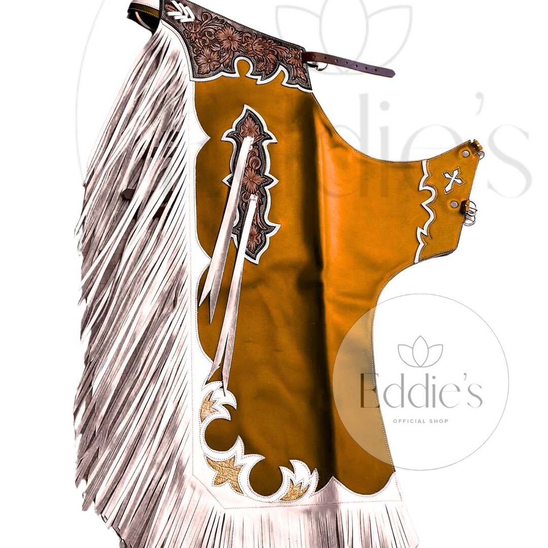 Custom Golden Rodeo Chaps – Handmade Leather Bull Riding Gear With ...