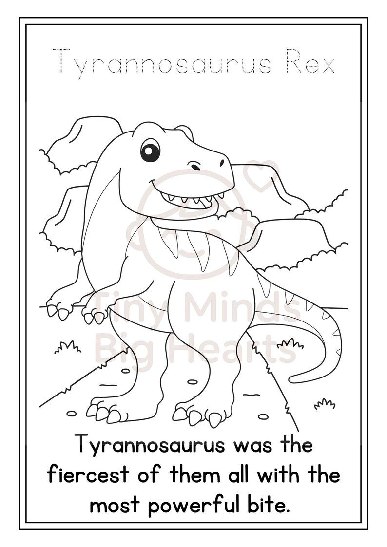 Dinosaur Fun Facts Coloring Book for Kids – Printable Educational ...