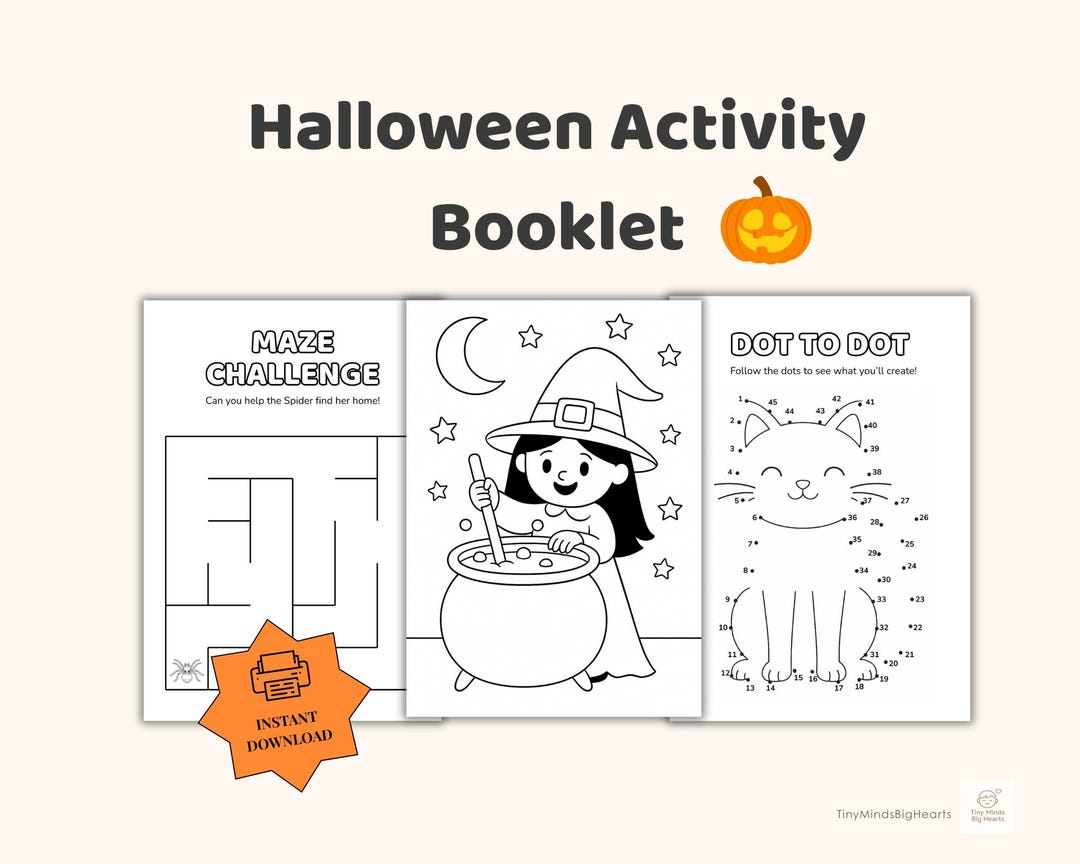 Halloween Activity Booklet | Printable Kids Worksheets | Coloring ...