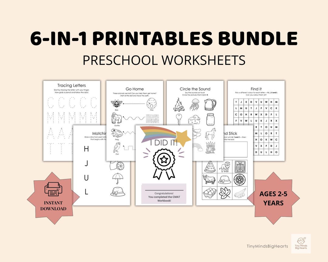 BUNDLE Preschool Worksheets Bundle | Montessori Busy Book Printables ...