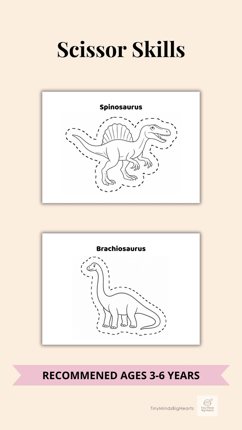 Printable Dinosaur Cutout (scissor Skills) Worksheets for Kids – Cut ...