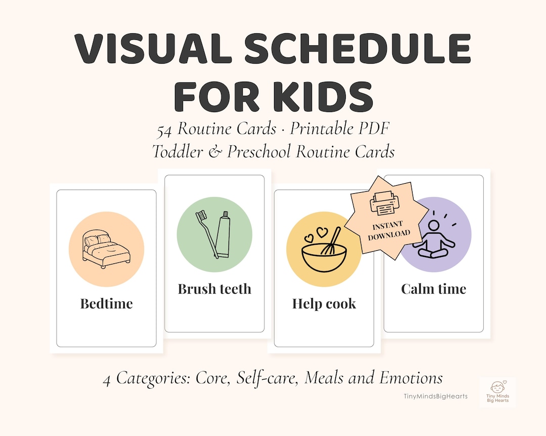 Visual Schedule for Kids Printable, Toddler Routine Cards, Autism ADHD ...