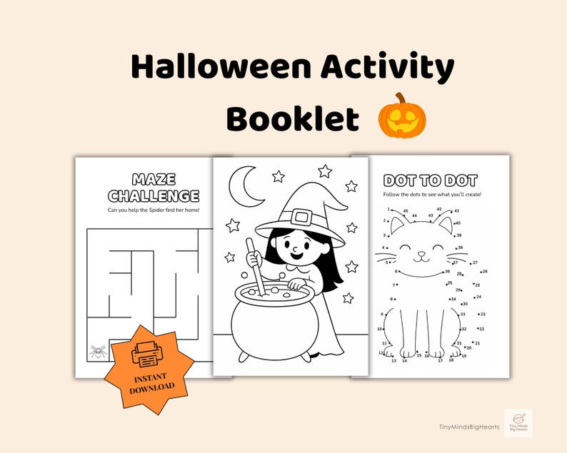 Halloween Activity Bundle | Kids Printable Worksheets (PDF) - Etsy