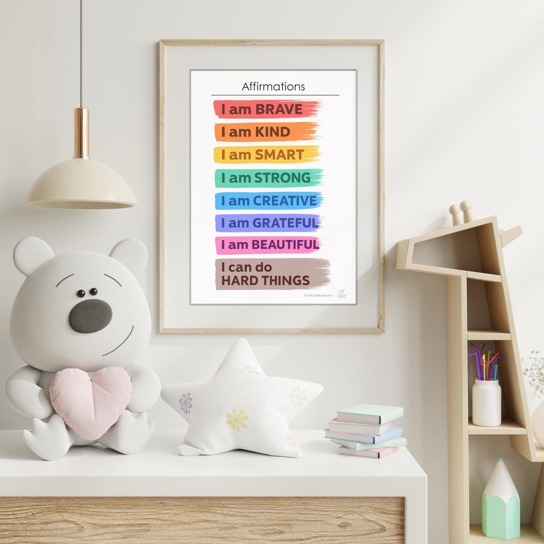 Affirmations Poster for Kids | Printable Wall Art | Positive “I Am ...