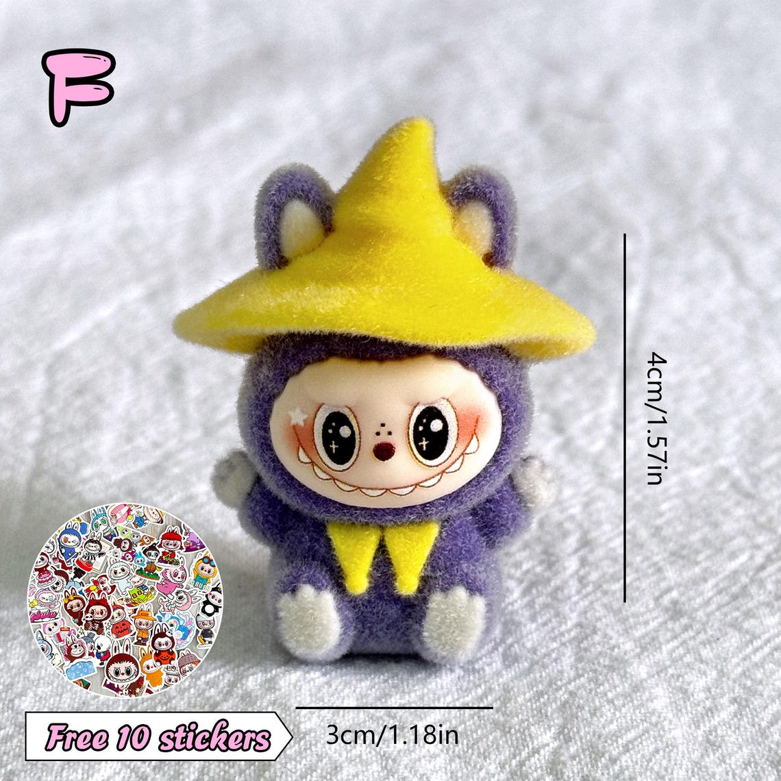 Mini Adorable Resin Labubu Desk Decor,dopamine Colors,flocking Labubu ...