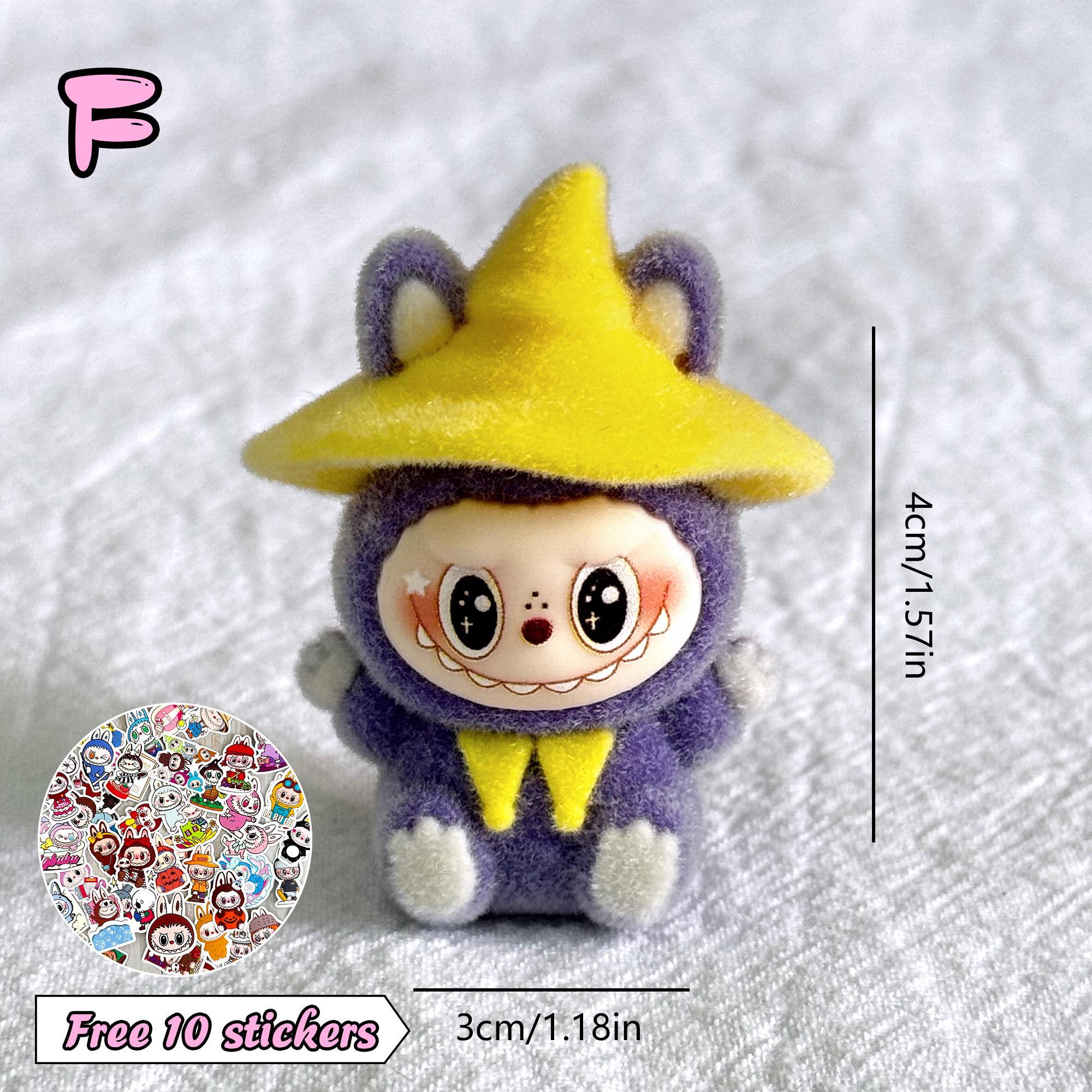 Mini Adorable Resin Labubu Desk Decor,dopamine Colors,flocking Labubu ...