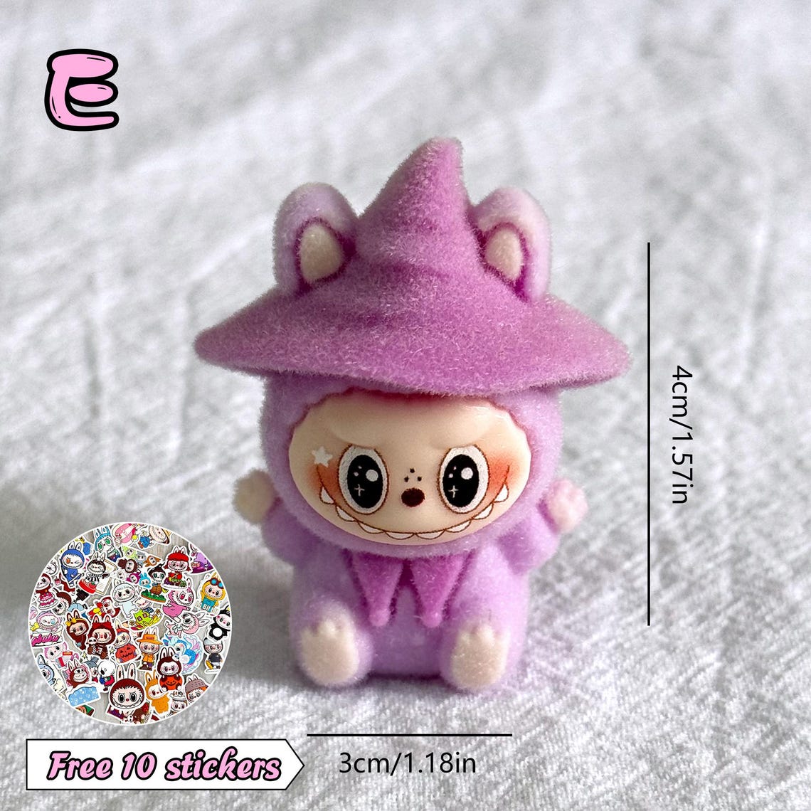 Mini Adorable Resin Labubu Desk Decor,dopamine Colors,flocking Labubu ...