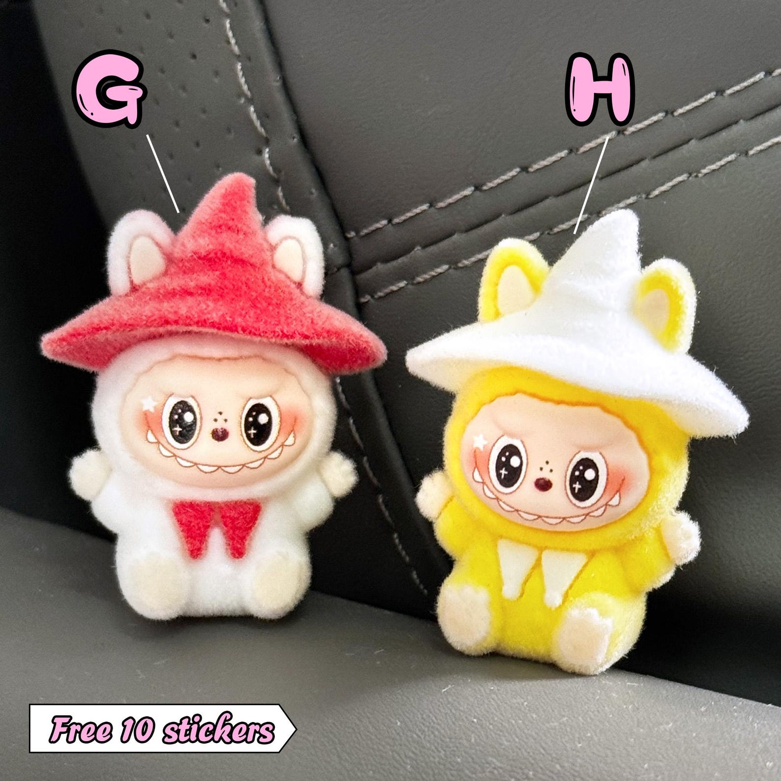 Mini Adorable Resin Labubu Desk Decor,dopamine Colors,flocking Labubu ...