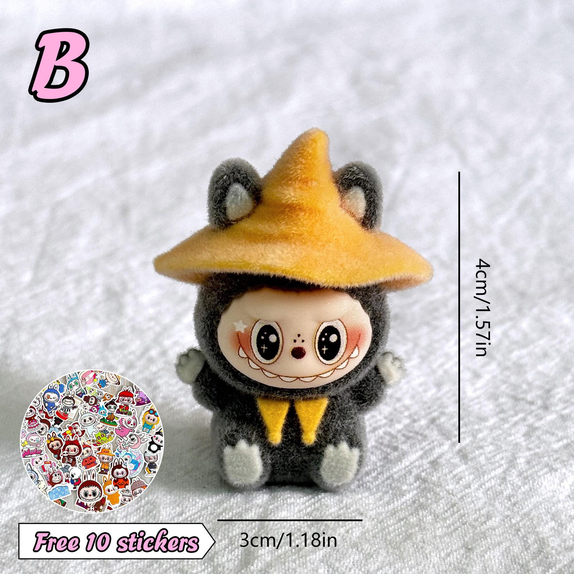 Mini Adorable Resin Labubu Desk Decor,dopamine Colors,flocking Labubu ...