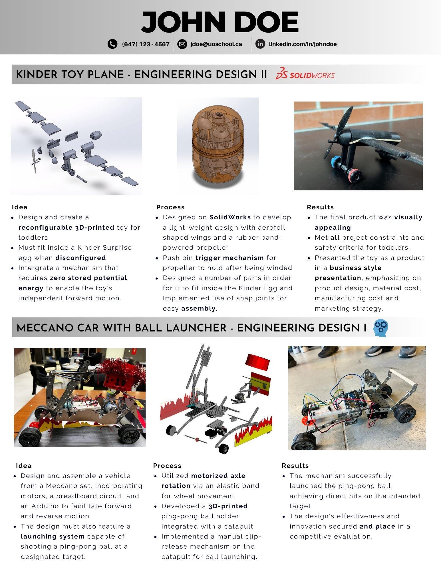 Editable Engineering Student Portfolio Resume | Engineering Project ...