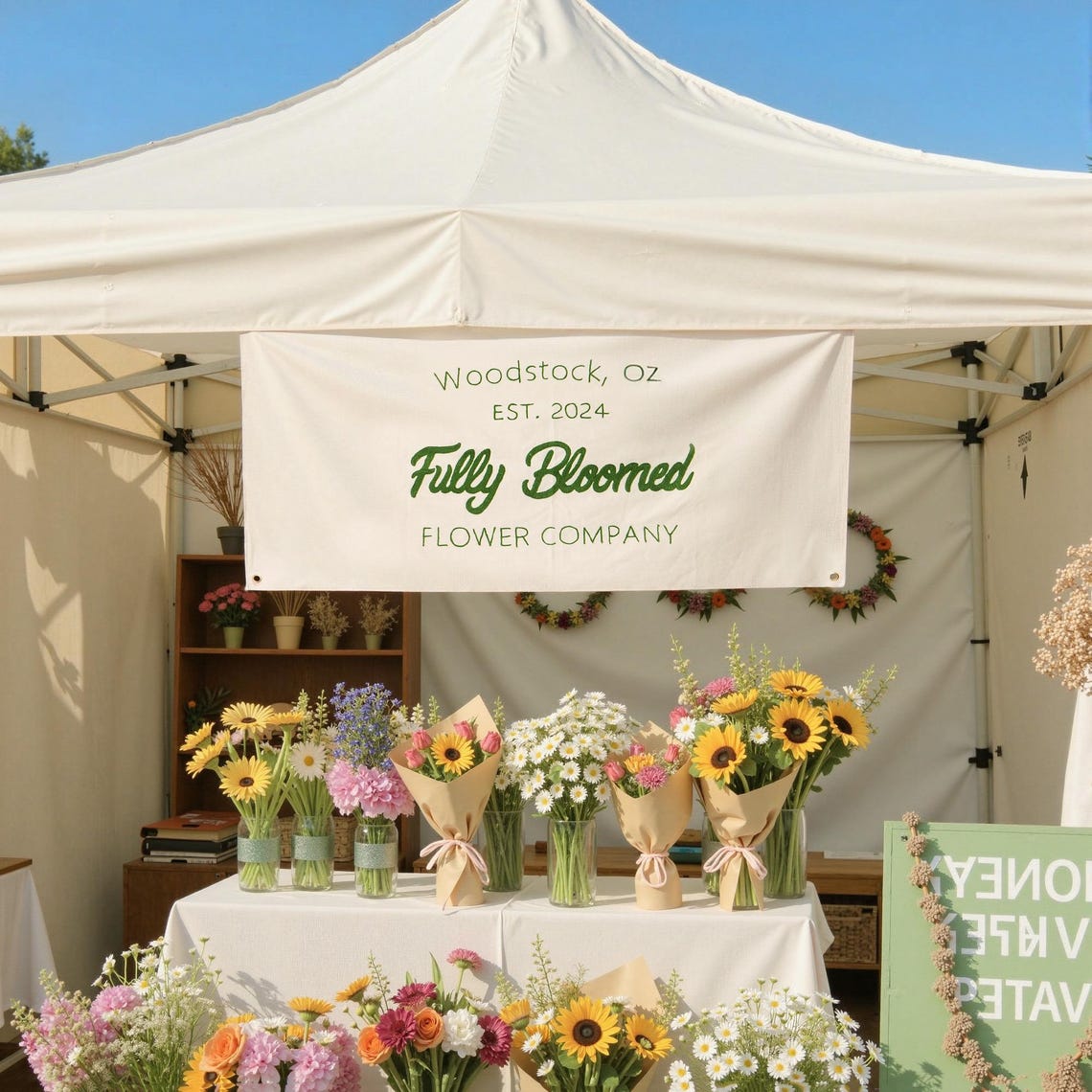 Custom Embroidered Banner With Logo for Booth Market , Hand Embroidered ...