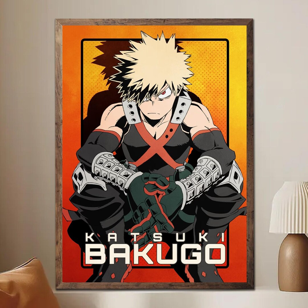 Katsuki Bakugo: Explosive Hero Stance Poster Unframed, Dynamic Anime ...