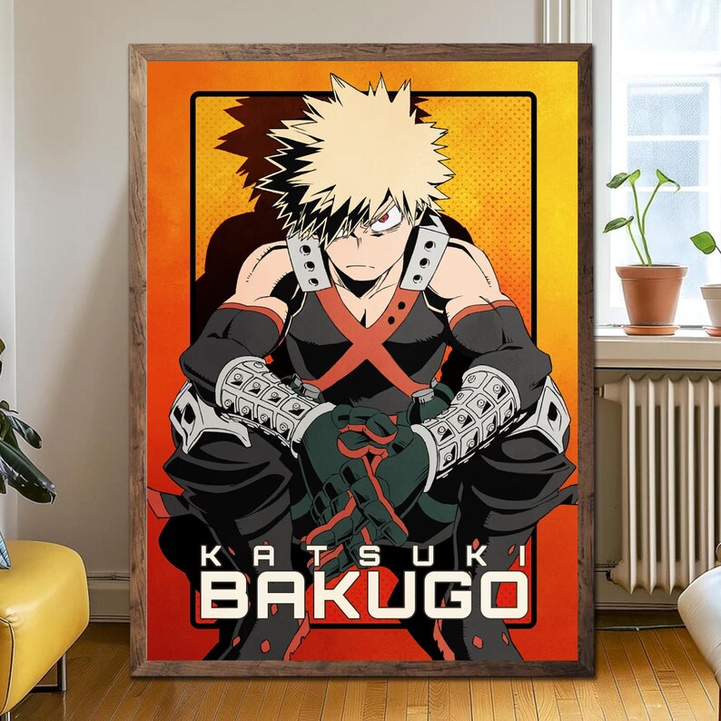Katsuki Bakugo: Explosive Hero Stance Poster Unframed, Dynamic Anime ...