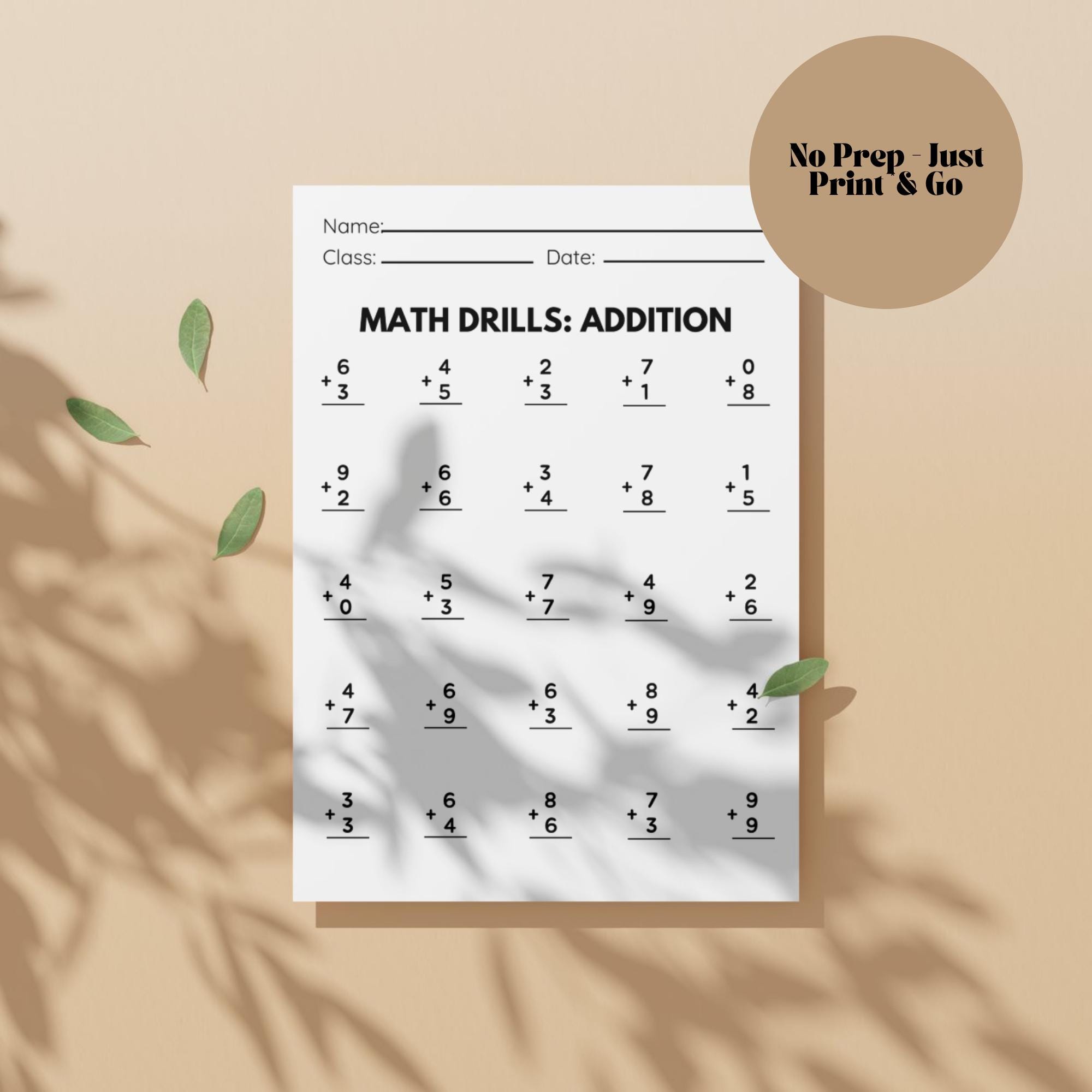 Math Worksheets Pre‑k & Kindergarten | 10 Printable Pages Pdf ...