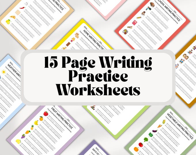 15-page Writing Practice Tracing Worksheets | Handwriting Sentences for ...