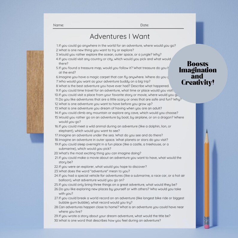 300 Journaling Questions for Kids (printable PDF Worksheets ...