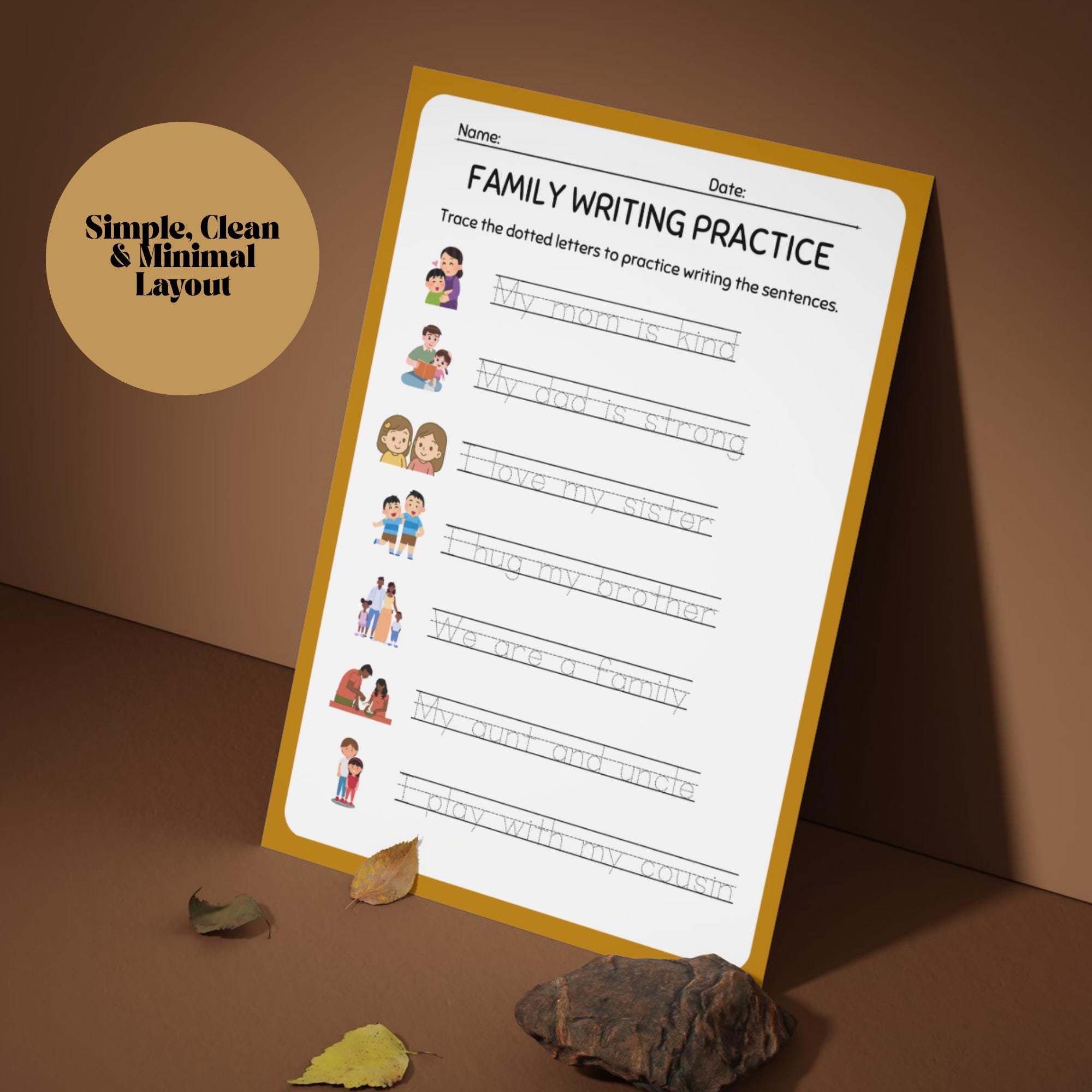 15-page Writing Practice Tracing Worksheets | Handwriting Sentences for ...