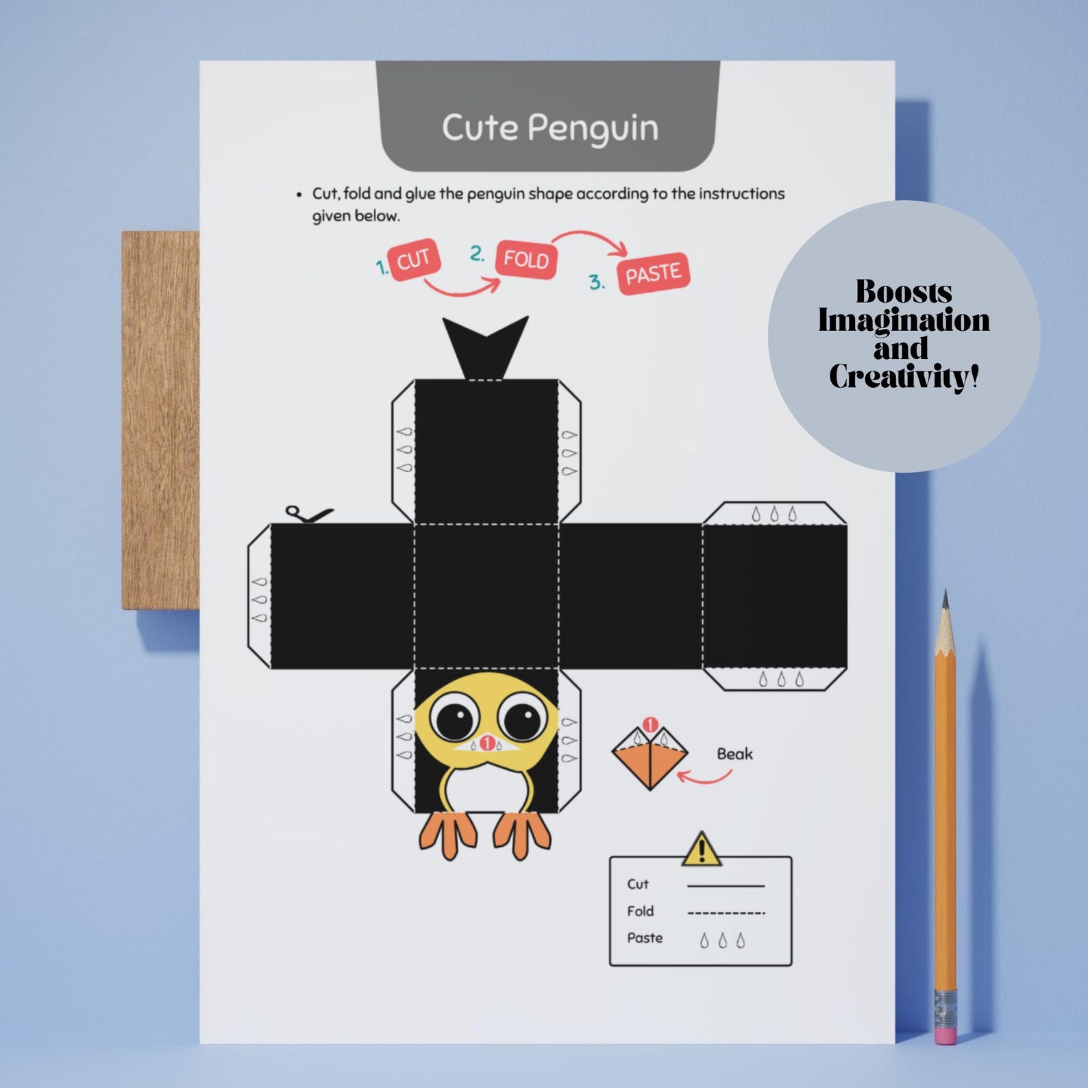 20-page Cut, Fold & Paste Worksheets for Kids 3D Craft Activities ...