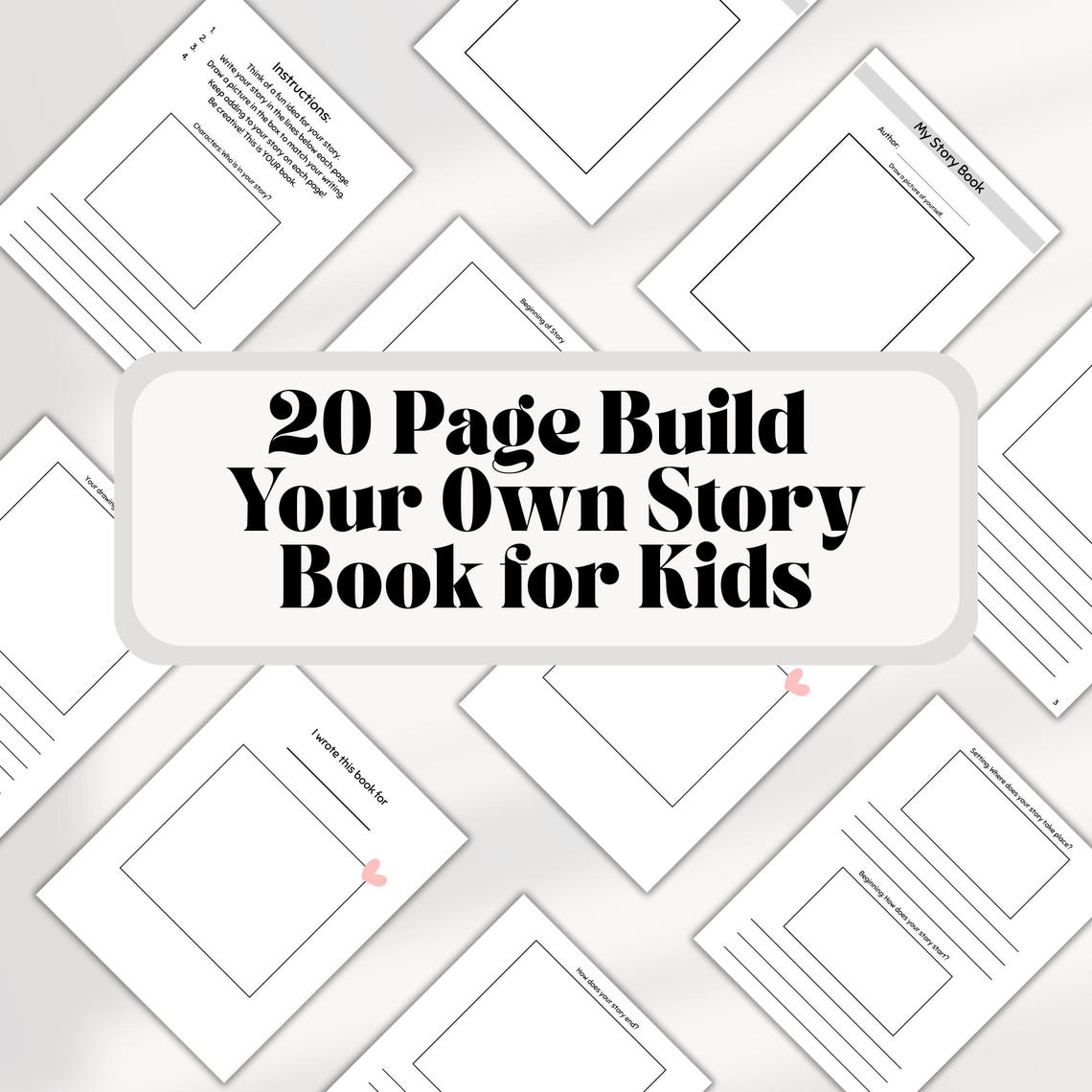 20-page Build Your Own Story Book for Kids | Guided Writing Prompts ...
