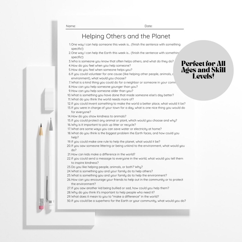300 Journaling Questions for Kids (printable PDF Worksheets ...
