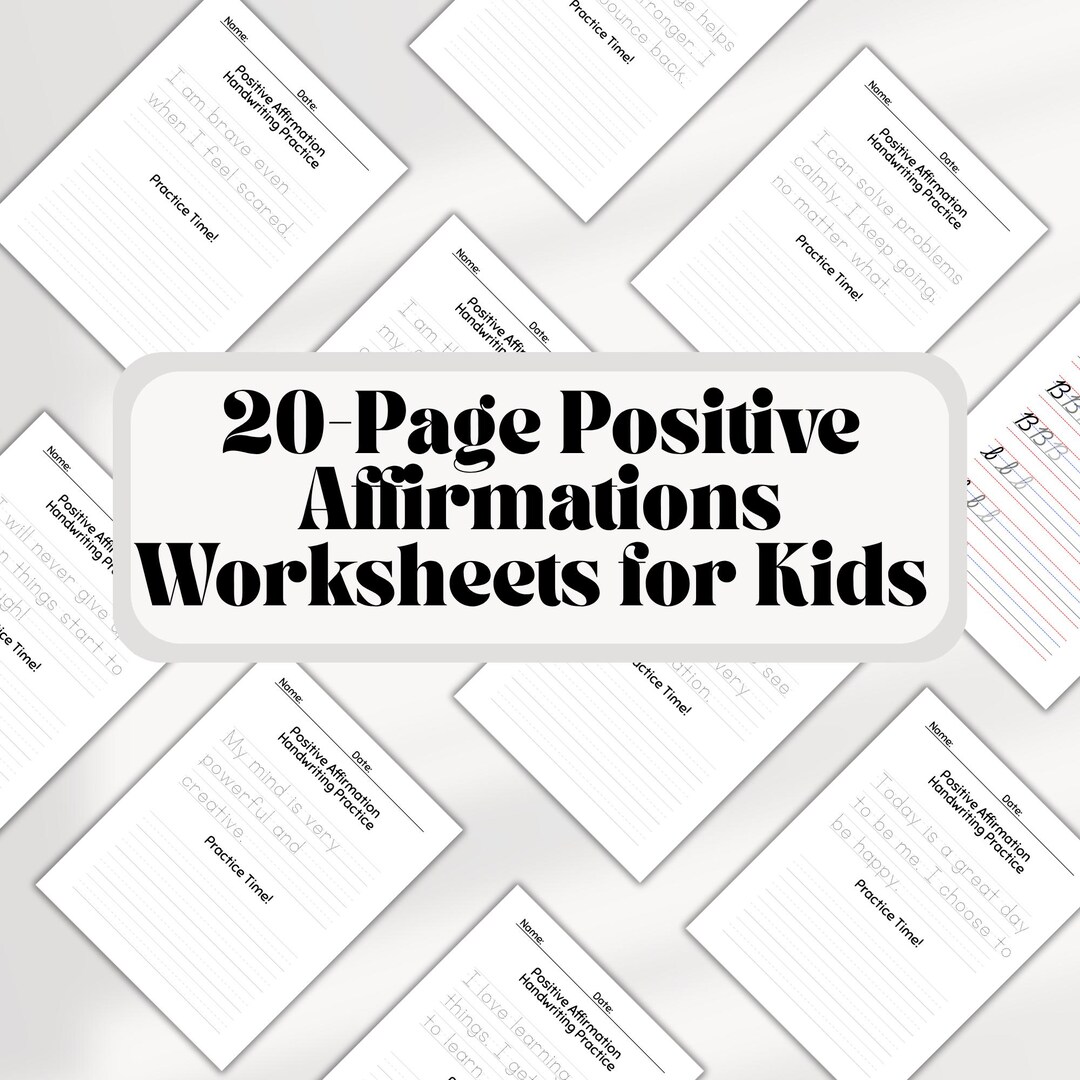 Positive Affirmation Handwriting Practice: Cursive & Print (digital ...