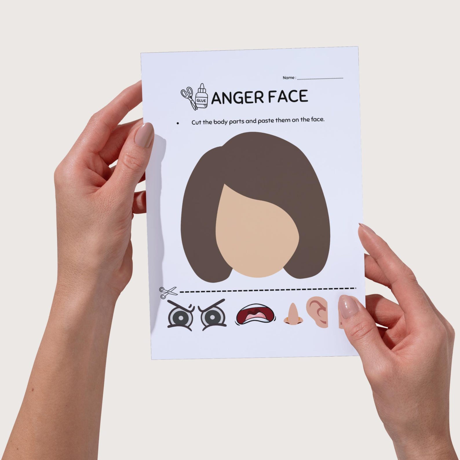 Cut & Paste Face Emotions Printable – SEL Activity, Fine Motor Skills ...