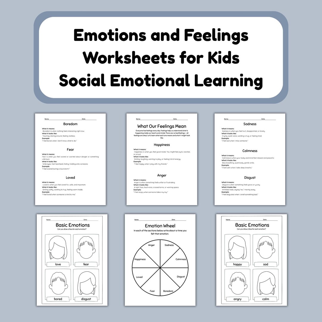 Emotions Worksheets for Kids | Social Emotional Learning Printable ...