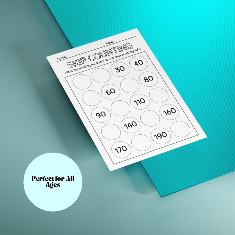 Skip Counting Worksheets: Math Practice for Kids - PDF Digital Print - Etsy