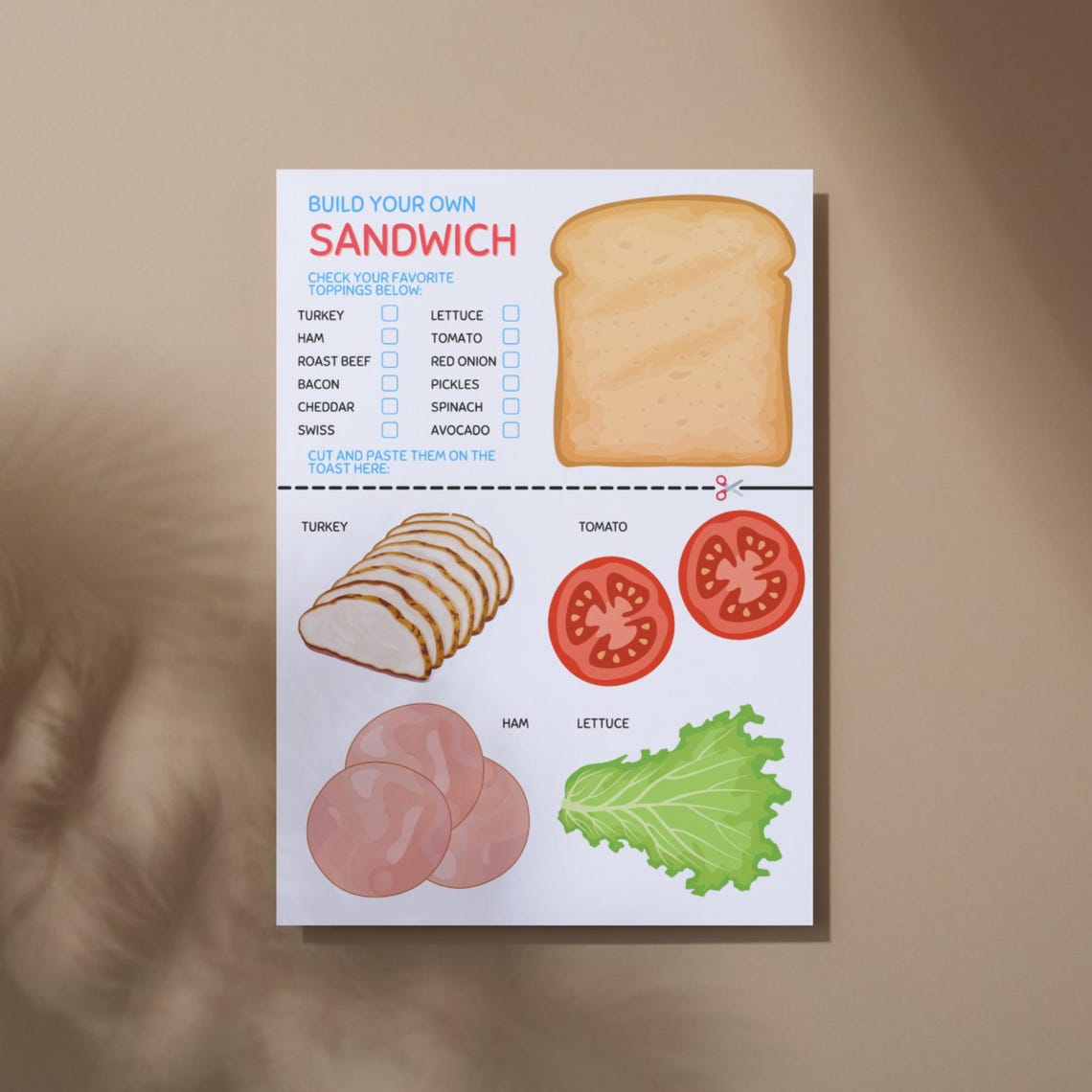 Build Your Own Sandwich Printable Food Craft – Preschool Cut & Paste ...