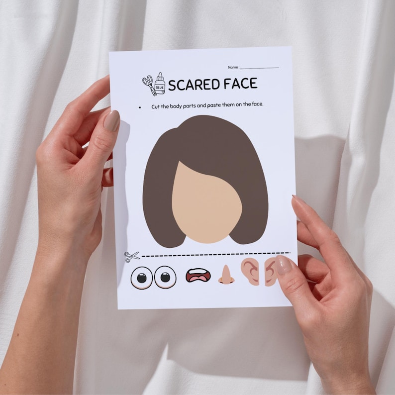 Cut & Paste Face Emotions Printable – SEL Activity, Fine Motor Skills ...