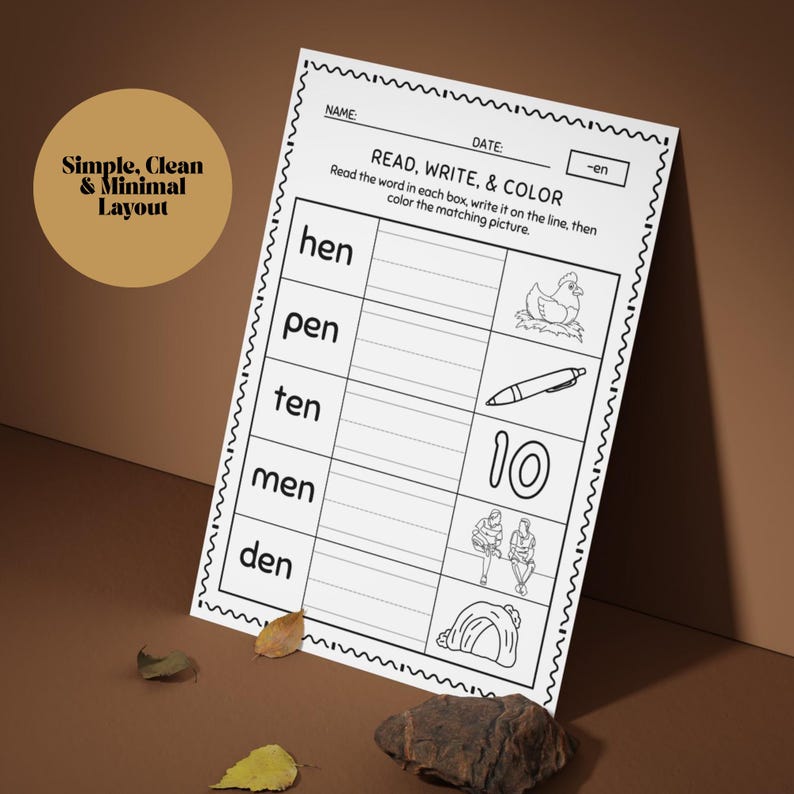 20-page Read Write & Color Worksheets | Short Vowel Word Families ...