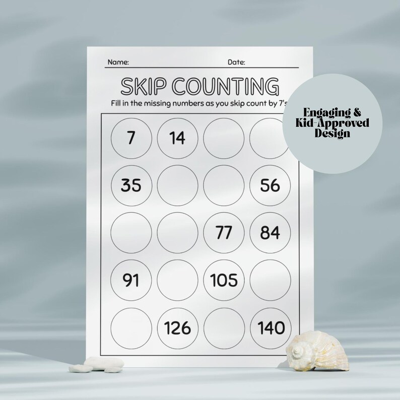 Skip Counting Worksheets: Math Practice for Kids - PDF Digital Print - Etsy