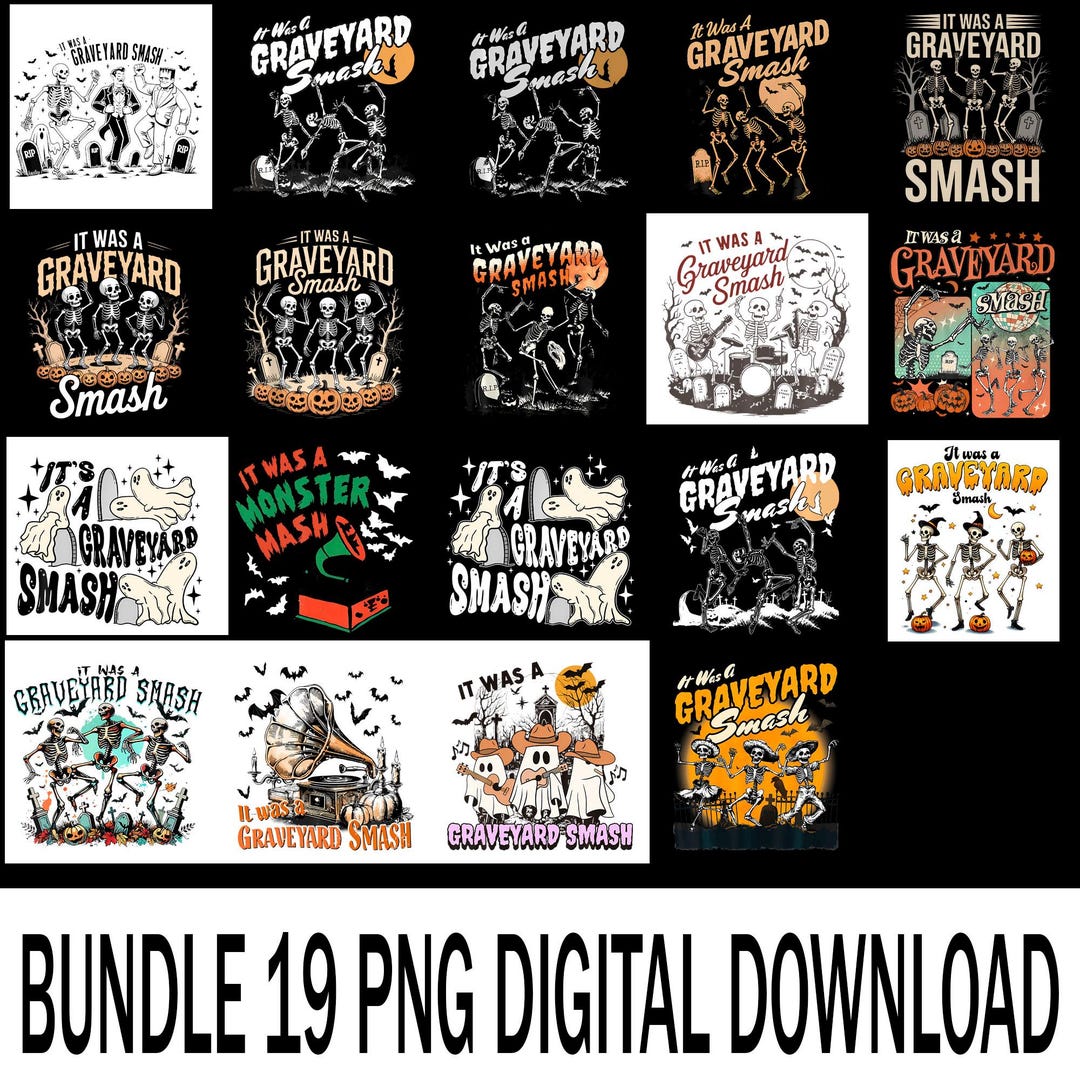 It Was A Graveyard Smash PNG, Funny Halloween Skeleton Clipart, Retro ...
