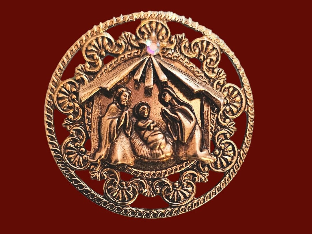 Beautiful Nativity Brooch Mary Joseph Baby Jesus Christmas - Etsy