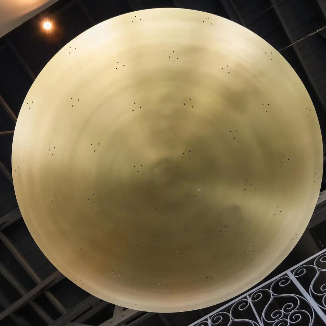 Mid Century Custom Conical Convex 6 Light Pendent Brass Ceiling ...
