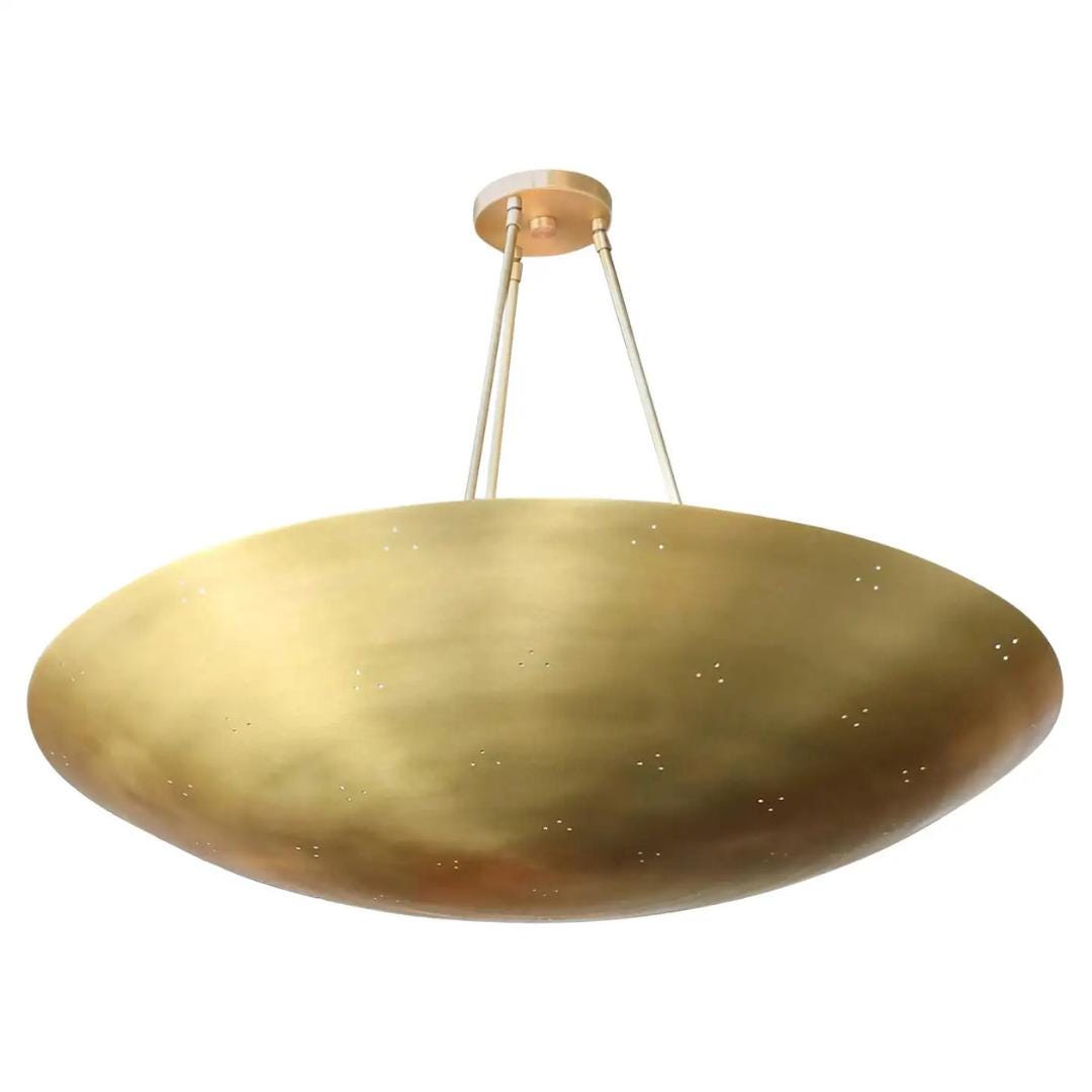 Mid Century Custom Conical Convex 6 Light Pendent Brass Ceiling ...