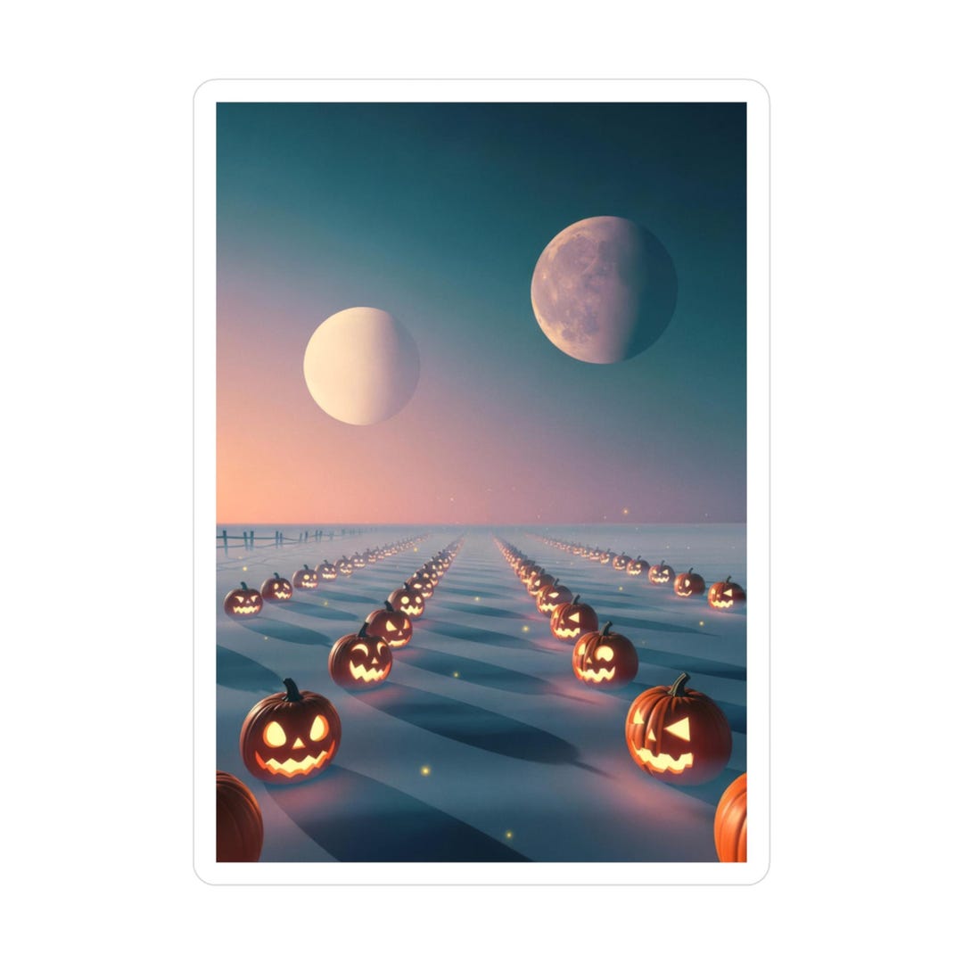 Dreamcore Pumpkin Moon Patch - Kiss-cut Vinyl Decals - Etsy