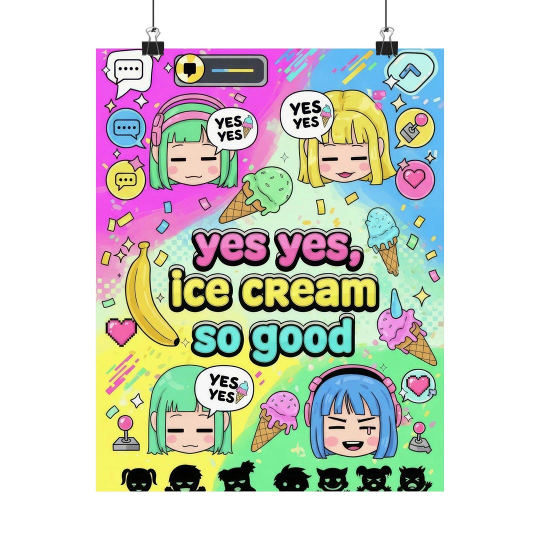 NPC Ice Cream Meme Poster: Y2K Kawaii Art - Etsy