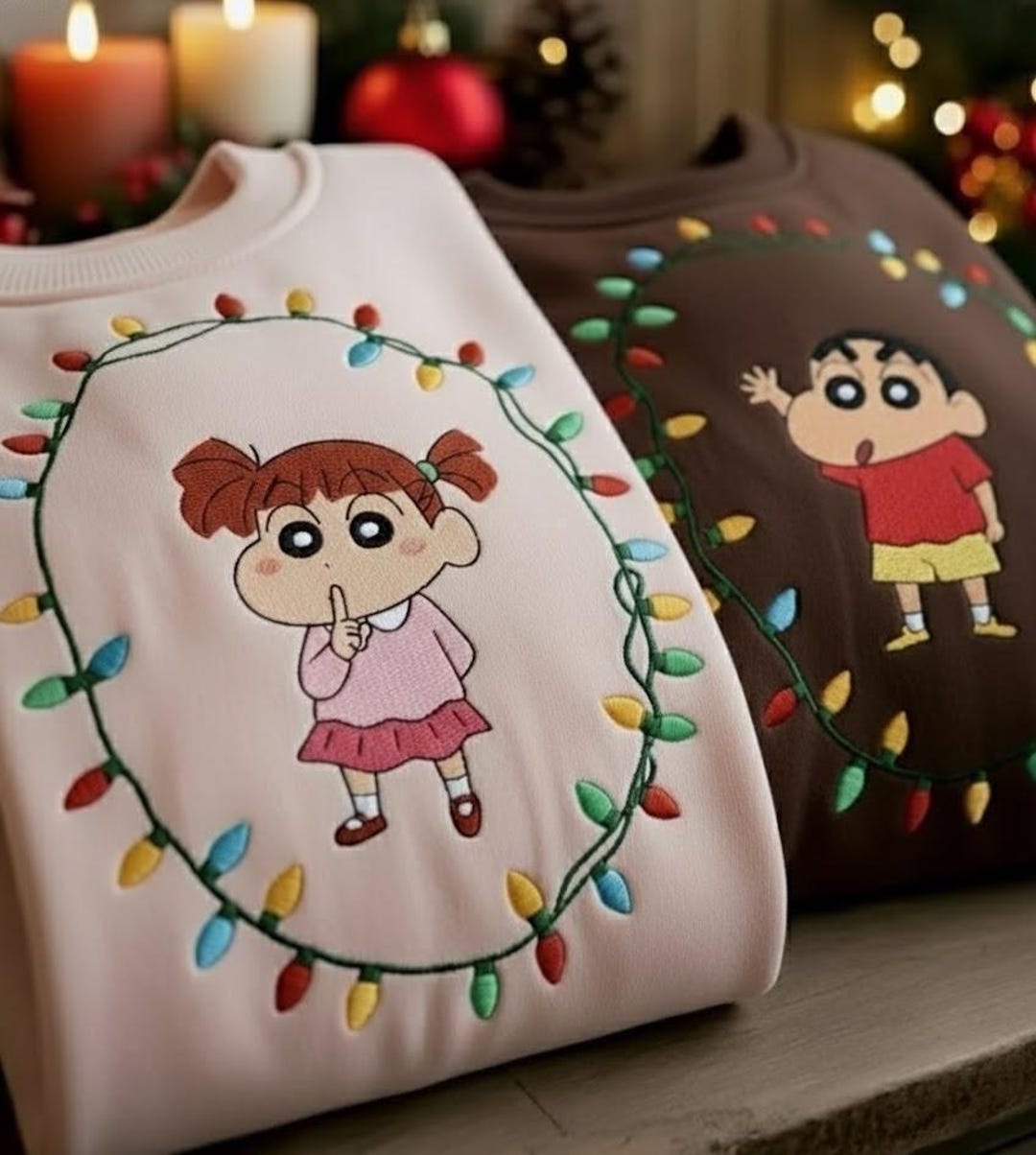 Embroidered Shinnosuke Cartoon Christmas Sweatshirt, Character Cartoon ...